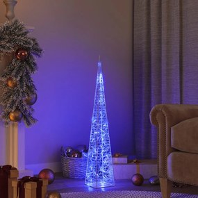 Akrylový dekorativní světelný LED kužel modrý 90 cm 328961