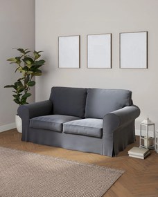 Potah na pohovku IKEA Ektorp 2-místná, nerozkládací barva šedá látka lesklé, sametová