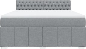 Box spring postel s matrací světle šedá 180 x 200 cm textil 3287154