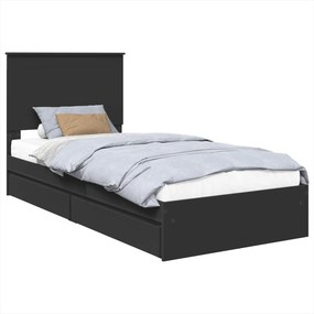 Postel s úložným prostorem Černá 75 x 190 cm Kompozitní dřevo 3409602