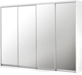 Skříň 4D 2500x2400x600, 4 zrcadla, bílá