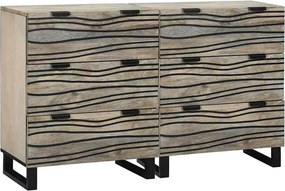 Sestava komody 2 ks Bílá 120 x 33 x 75 cm Masivní mangové dřevo 3310046
