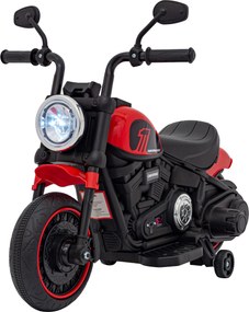Ramiz Elektrická motorka Chopper FASTER pro děti červená + FM rádio + audio panel + LED