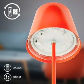 Briloner 7510012-LED RGB Stm stolní lampa CALIDA 2,5W/5V IP44 1200mAh oranžová