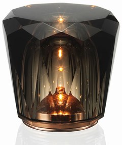 Ambientec XL2-AXGRY Xtal Acrux Dark Grey, bateriová lampička z tmavě šedého skla, LED 2000K dotykové stmívání, Ø8,7x8,2cm, IP66