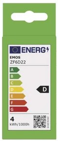Emos lighting LED žárovka Filament Mini Globe / E27 / 3,4 W (40 W) / 470 lm / teplá bílá 1525743210