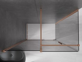 Mexen Velar, sprchový kout s posuvnými dveřmi 140 x 80 cm, 8mm šedé sklo, měděná matná, 871-140-080-41-65