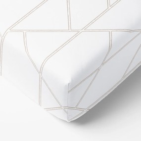 Goldea bavlněné napínací prostěradlo - geometrické linie na bílém 120 x 200 cm