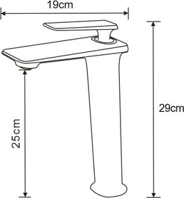 Mexen Purus vysoká umyvadlová baterie, bílá/zlatá - 745810-25