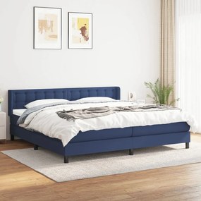 Box spring postel s matrací modrá 200x200 cm textil 3130063