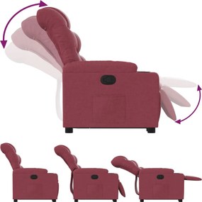 Zvedací polohovací křeslo vínové textil 3206648