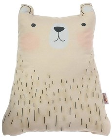 Hnědý dětský polštářek s příměsí bavlny Apolena Pillow Toy Bear Cute, 22 x 30 cm