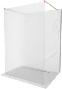 Mexen Kioto, sprchová zástěna Walk-In 100 x 200 cm, 8mm sklo s žebrovým vzorem, měděný matný profil, 800-100-002-65-09