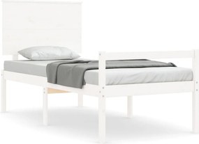 Postel s čelem pro seniory bílý Single masivní dřevo 3195447