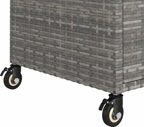 Barový vozík se zásuvkou šedý 100 x 45 x 97 cm polyratan 316664