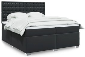 Box spring postel s matrací černá 200x200 cm umělá kůže 3293036