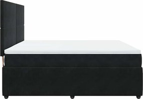 Box spring postel s matrací černá 180x200 cm samet 3292402