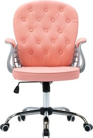 vidaXL Otočná kancelářská židle umělá kůže [289361] Barva: Růžová