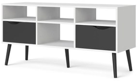 Retro televizní stolek Oslo 75391 bílá/černý mat