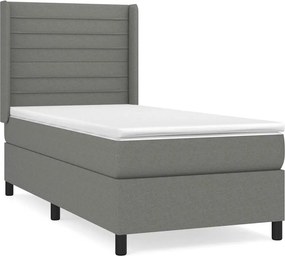 Box spring postel s matrací tmavě šedá 100 x 200 cm textil 3131490