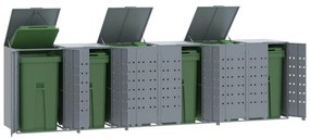 Box na 6 popelnic šedý 414 x 79 x 117 cm ocel 3279991