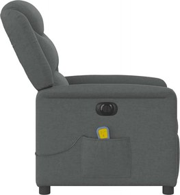 Elektrické masážní polohovací křeslo tmavě šedé textil 3303185