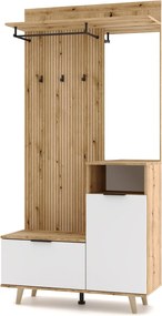 Předsíňová stěna Nordic 100 cm dub Evoke/bílá