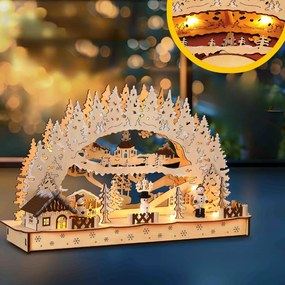 Monzana Vánoční LED oblouk CLEMENT, 45x12,5x28cm, přírodní hnědá