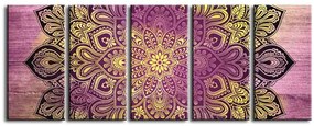 Obraz mandala na dřevě Pink Velikost (šířka x výška): 150x60 cm