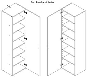 Policová skříň Multiraum, 50 cm, dub sonoma