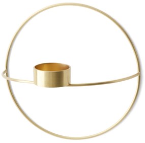 Audo Copenhagen Nástěnný svícen POV Circle Brass Tealight 20 cm, zlatá barva, kov