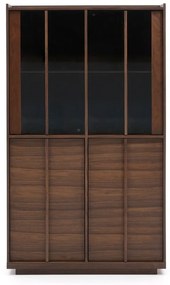Hnědá vitrína v dekoru ořechu 100x170x40 cm Onix – Kave Home