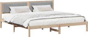 Rám postele Světle šedá 200 x 200 cm Masivní borové dřevo 3394238