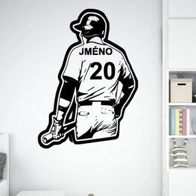 Živá Zeď Samolepka na zeď Baseballový dres Barva: černá