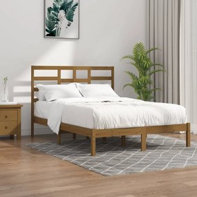 Rám postele medově hnědý masivní dřevo 140 x 200 cm,  3105798