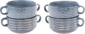 Sada 4 ks keramických misek SKY BLUE 470 ml