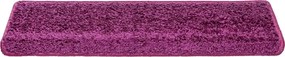 Schodové rohože 15 ks 65 x 21 x 4 cm fialové s obdélníkovým okrajem 134580