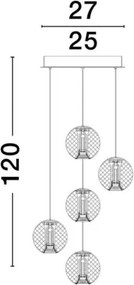 Závěsné LED svítidlo NOVA LUCE BRILLANTE 26W 3200K 9695209 stmívatelné Triac
