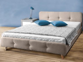 Béžová čalouněná postel AMELIA 120 x 200 cm