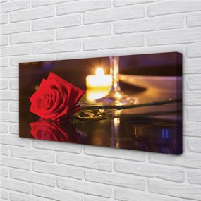 Obrazy na plátně Rose svíčka sklo 140x70 cm