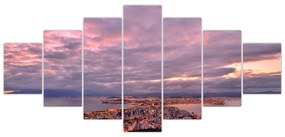 Obraz - Soumrak nad městem (210x100 cm)