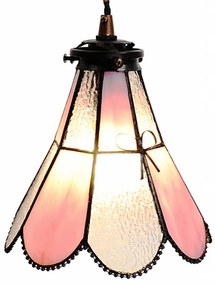 Závěsná lampa Tiffany FlowerArc pink – 18x15x115 cm