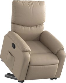 Zvedací polohovací křeslo cappuccino umělá kůže 3204892