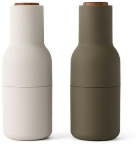 Audo Copenhagen Mlýnek na sůl a pepř Bottle Hunting Green/Beige Walnut - set 2 ks, zelená barva, béžová barva, dřevo, plast, keramika
