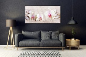 Plexisklo-obraz Orchidej Kameny Zen Písek 120x60 cm