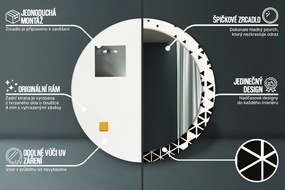 Kulaté dekorativní zrcadlo Abstraktní geometrická fi 90 cm