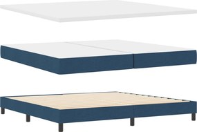 Postel s boxspringem s čelo Modrá 200 x 200 cm textil 3338796