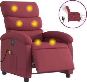 Elektrické masážní polohovací křeslo vínové textil 3203969