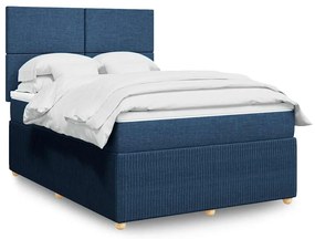 Box spring postel s matrací modrá 160x200 cm textil 3292106
