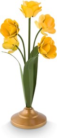 Pip Studio kovový svícen Flower - žlutý (Designový kovový svícen s květinou)